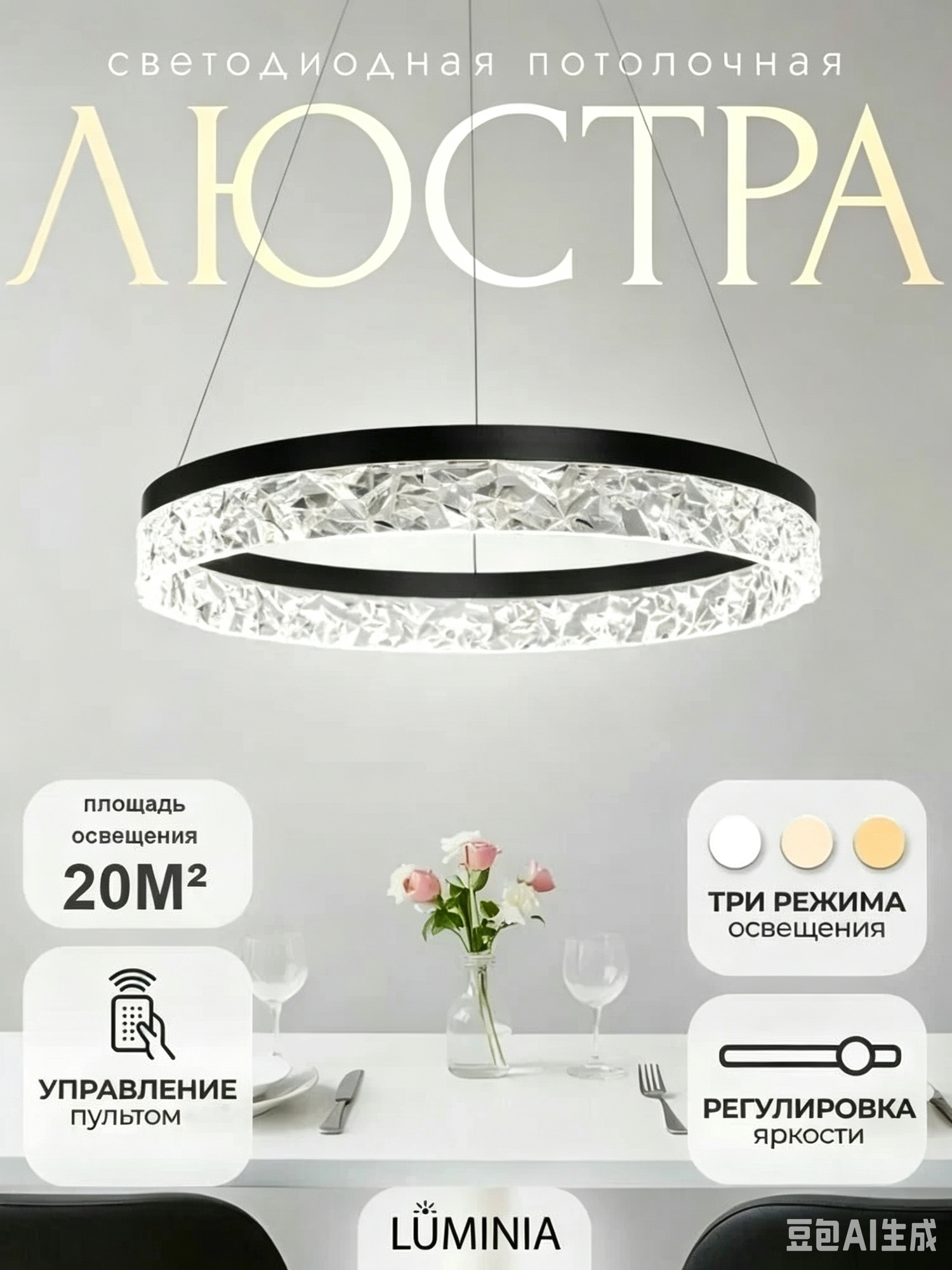 LED-подвесной светильник, для гостиной, спальни, холла, черного цвета