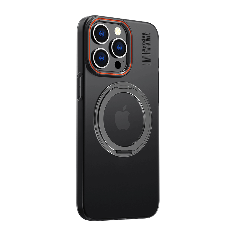 Baosou Магнитный поворотный стенд чехол для iPhone 15 Pro Max матовый черный противоударный легкий Цвет：Матовый
