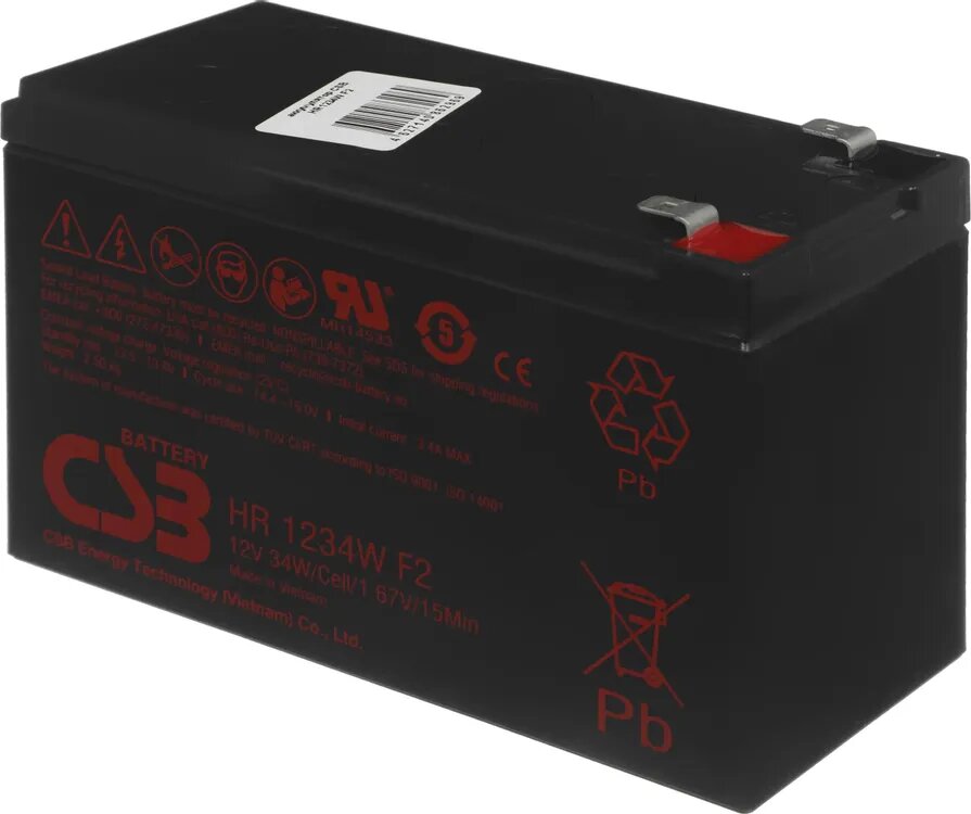 Аккумуляторная батарея CSB HR1234W F2 для ИБП, 12В, 9Ач