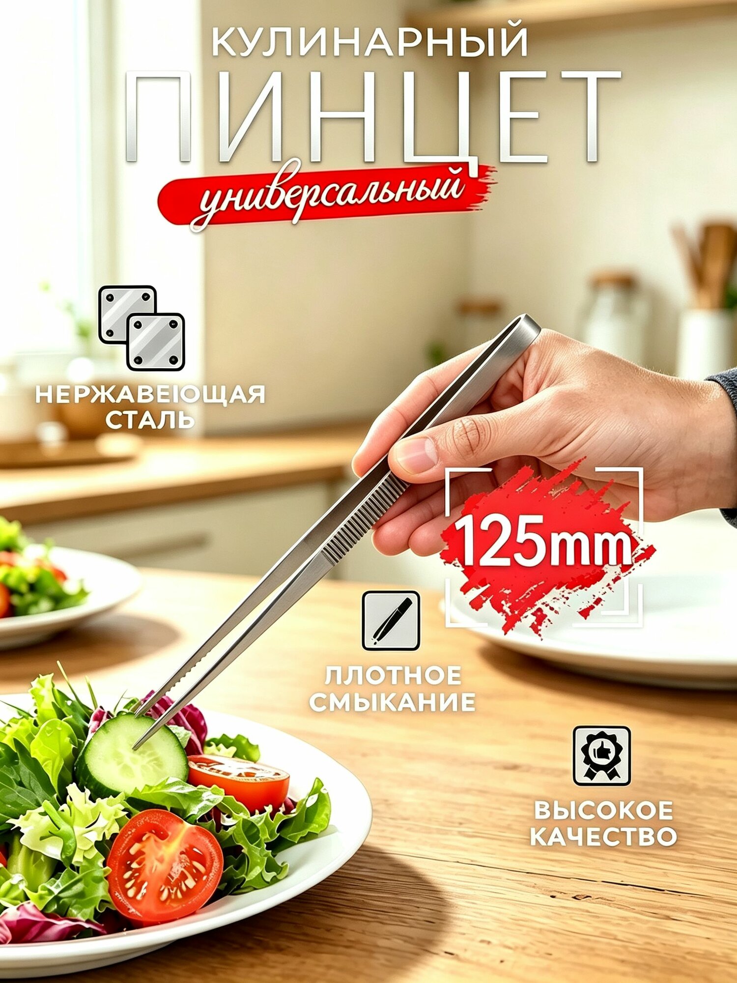 Пинцет кухонный, длина 20 см