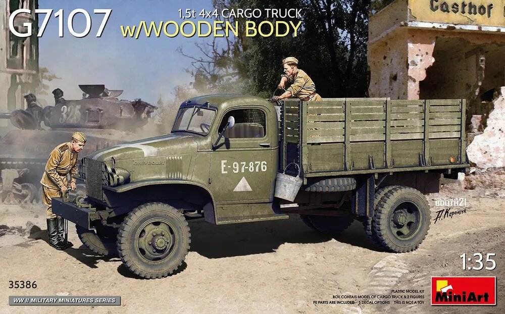 Miniart 35386 1/35 Грузовик 1,5t 4x4 G7107 Cargo Truck w/Wooden Body