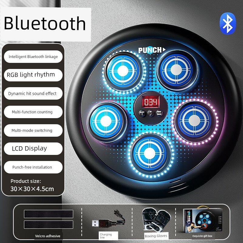 Детская музыкальная машина для ударов с Bluetooth-связью и подсчетом очков — Синяя версия (Мальчики и Девочки)