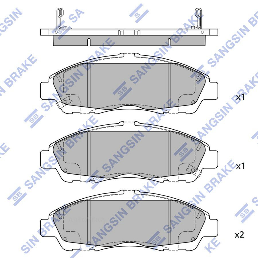 Колодки торм. диск. передн. CADILLAC XT5 17 SANGSIN BRAKE SP4110
