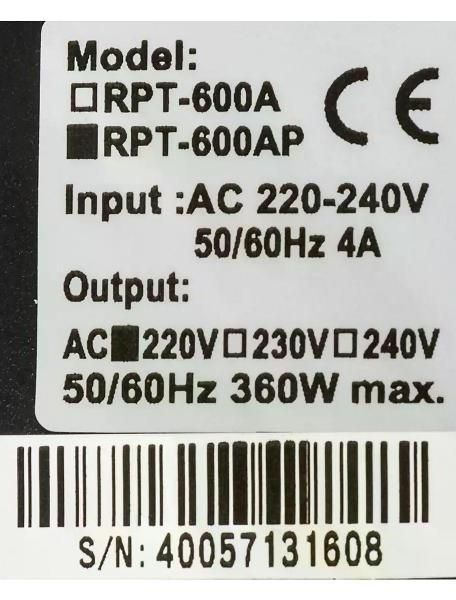 Источник бесперебойного питания Powercom Raptor RPT-600AP 360Вт