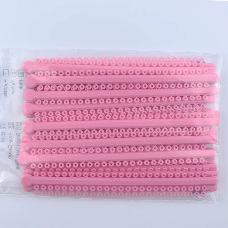 Розовые лигатурные резинки E-LUCK, цвет 12, 1bag