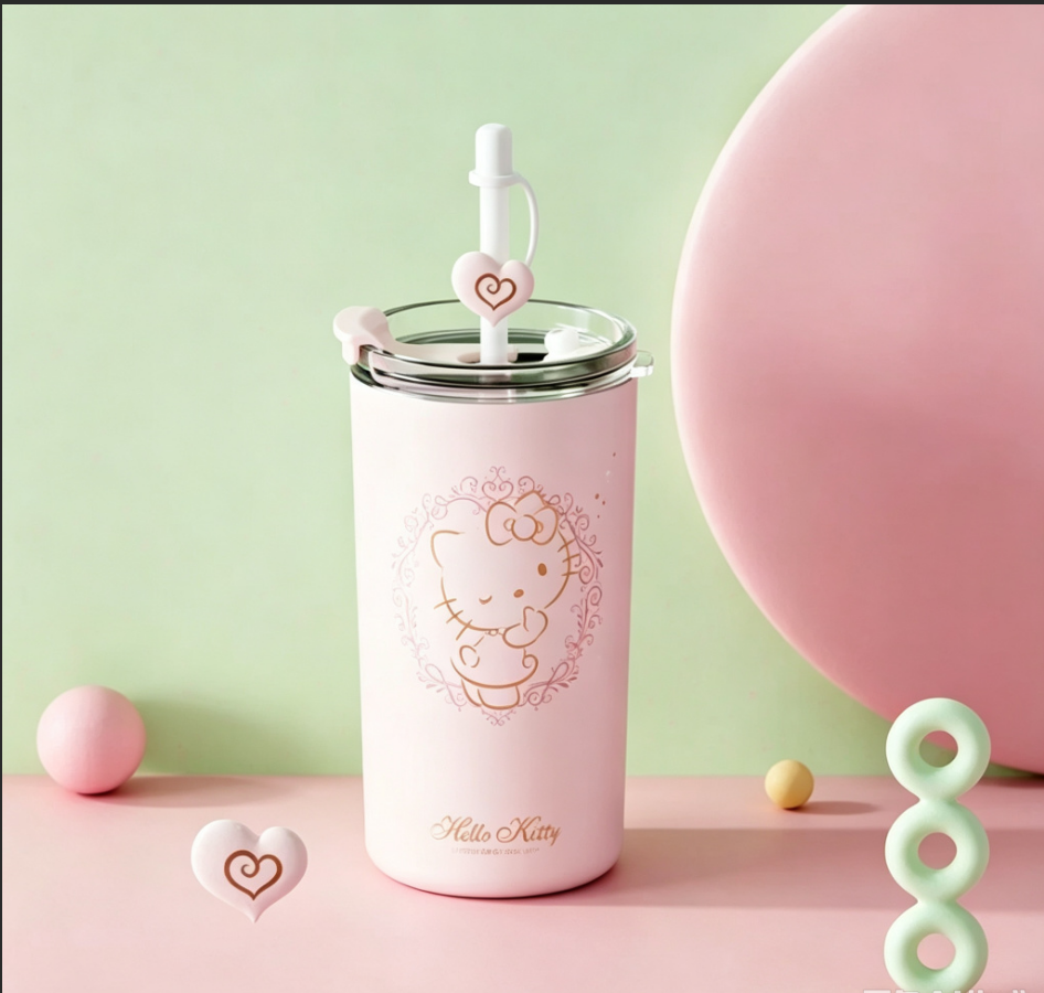 MINISO Sanrio Kawaii Hello Kitty термокружка 480 мл, Розовый
