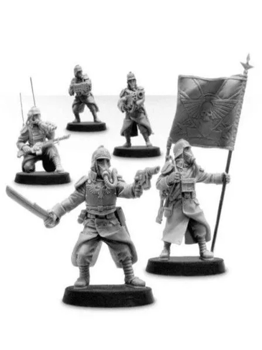 Death Korps of Krieg Command Squad DKK / Вархаммер 40к смола / Warhammer 40000 миниатюры