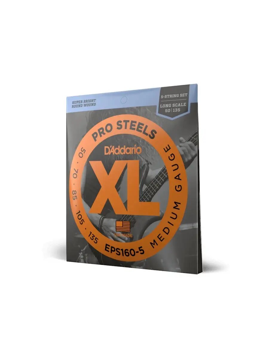 D ADDARIO EPS160 5 Струны для бас-гитары серии ProSteels, Medium