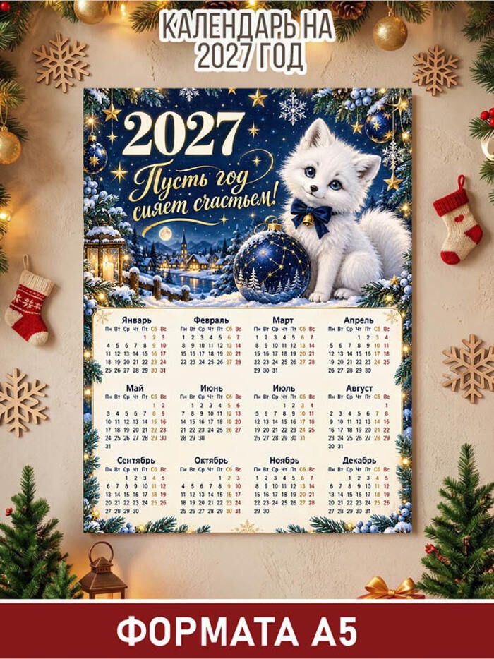 Настенный календарь на 2027 год формата А5