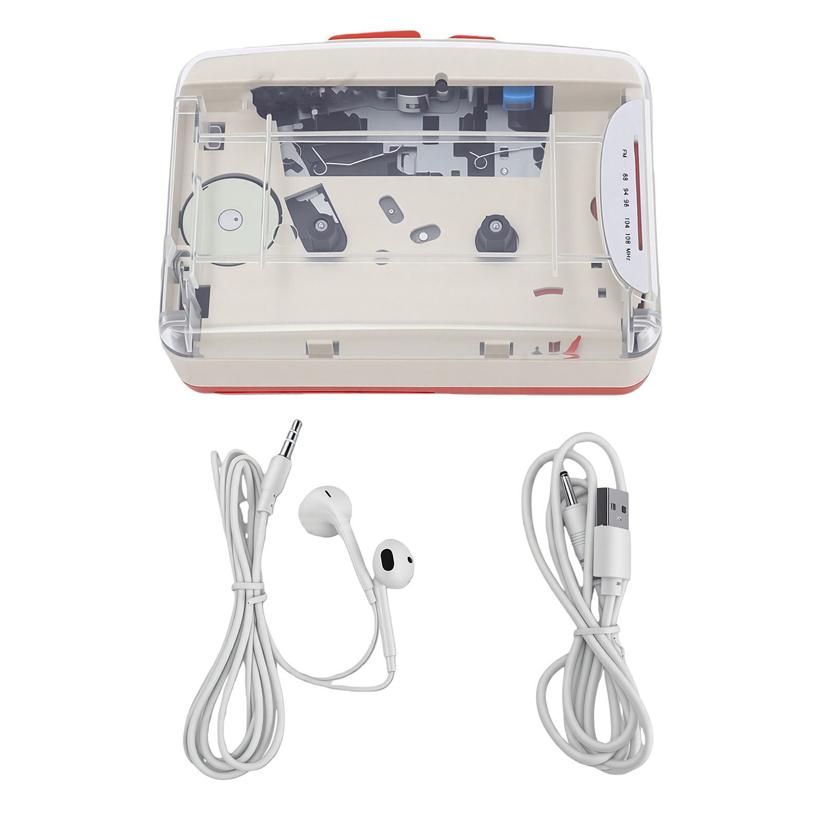 Винтажный плеер для кассет, USB зарядка, с FM, для дома