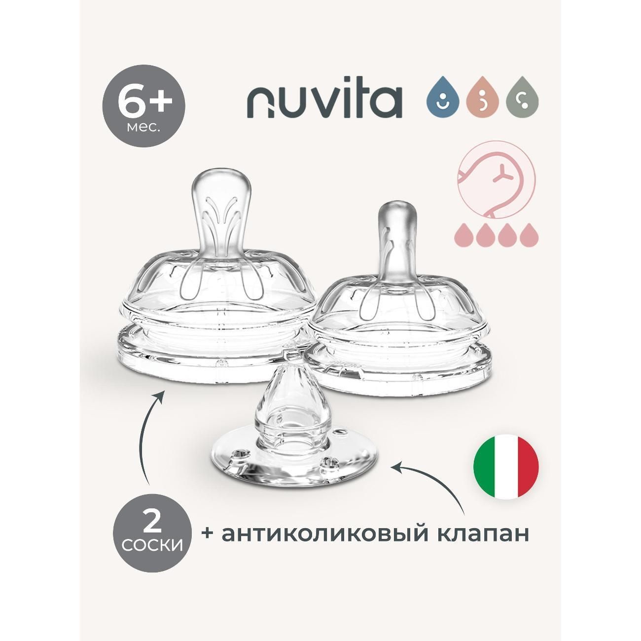 Соска для бутылочки Nuvita Teats Flow Y