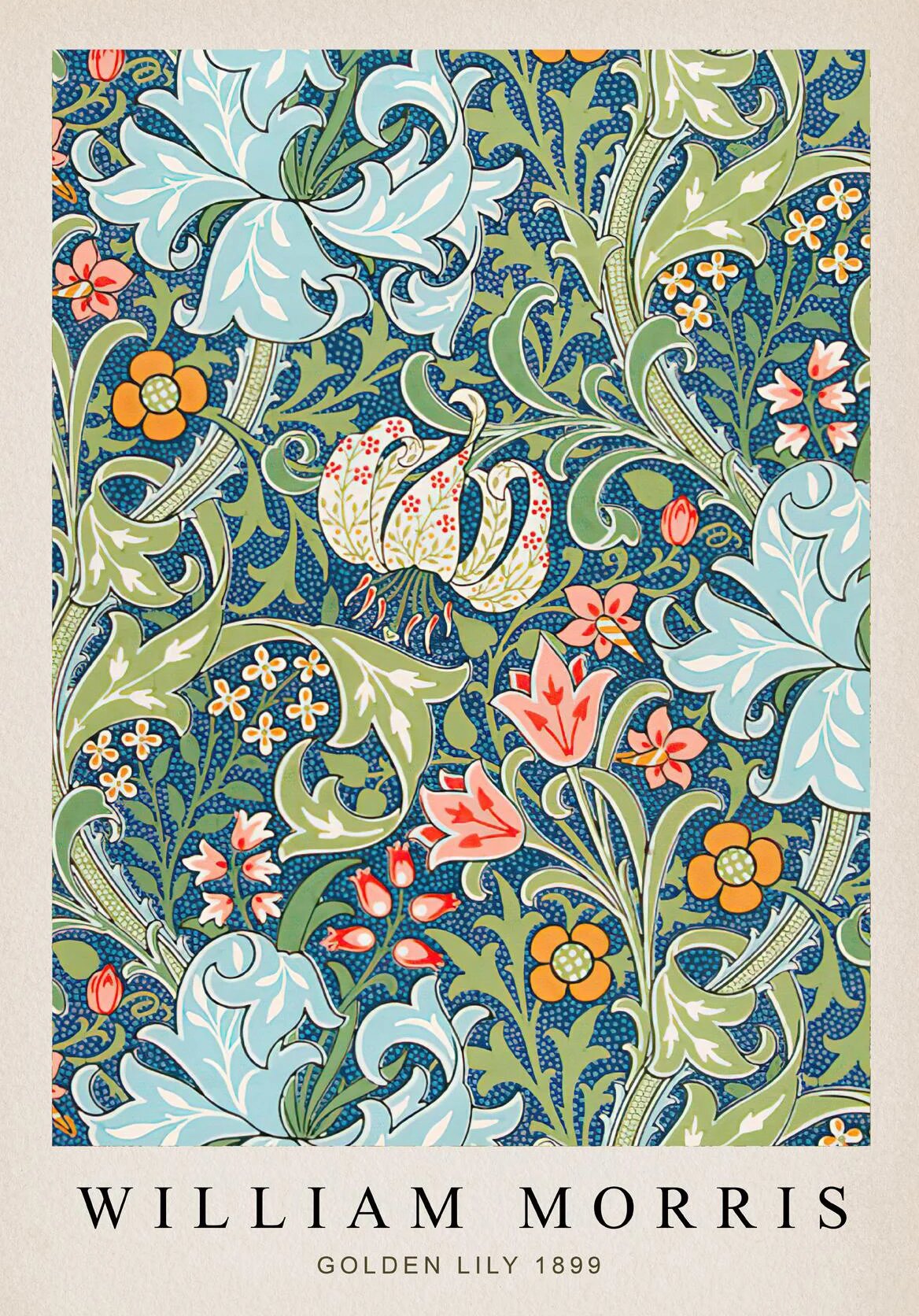Печать на холсте "Golden Lily" Уильям Моррис, 30x42см, цвет 24