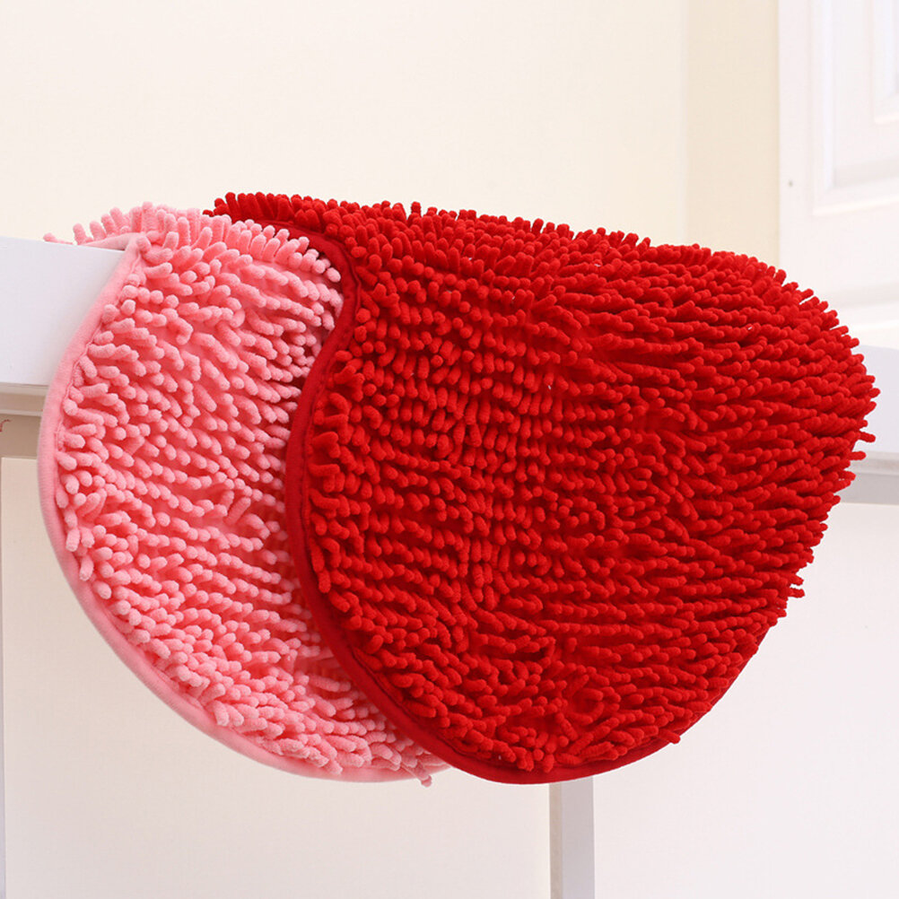 Коврик Для Ванной Комнаты Сердце Из Microfiber Анти Скользящий Одинарный Красный 1 Pc