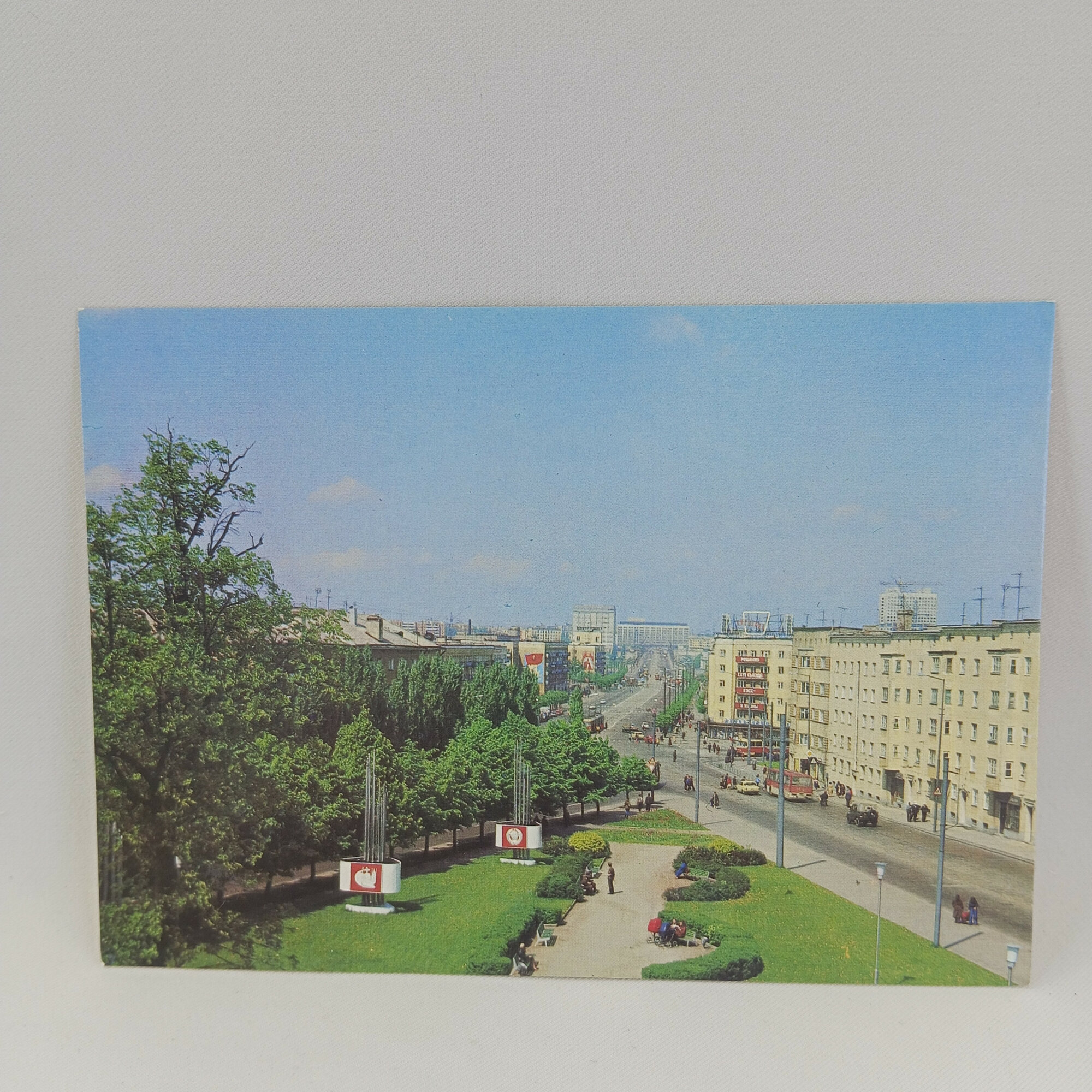 Открытка советская СССР. Калининград Ленинский проспект городской пейзаж с транспортом. Винтаж