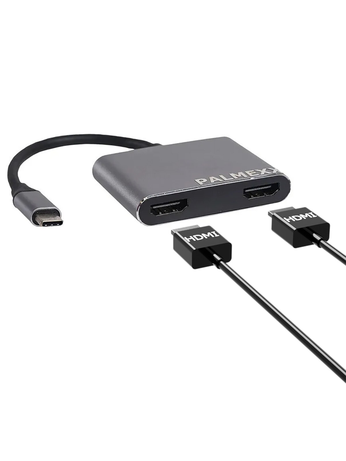 Адаптер-переходник (Хаб) PALMEXX 2 в 1 USB-C (Type-c) to 2*HDMI
