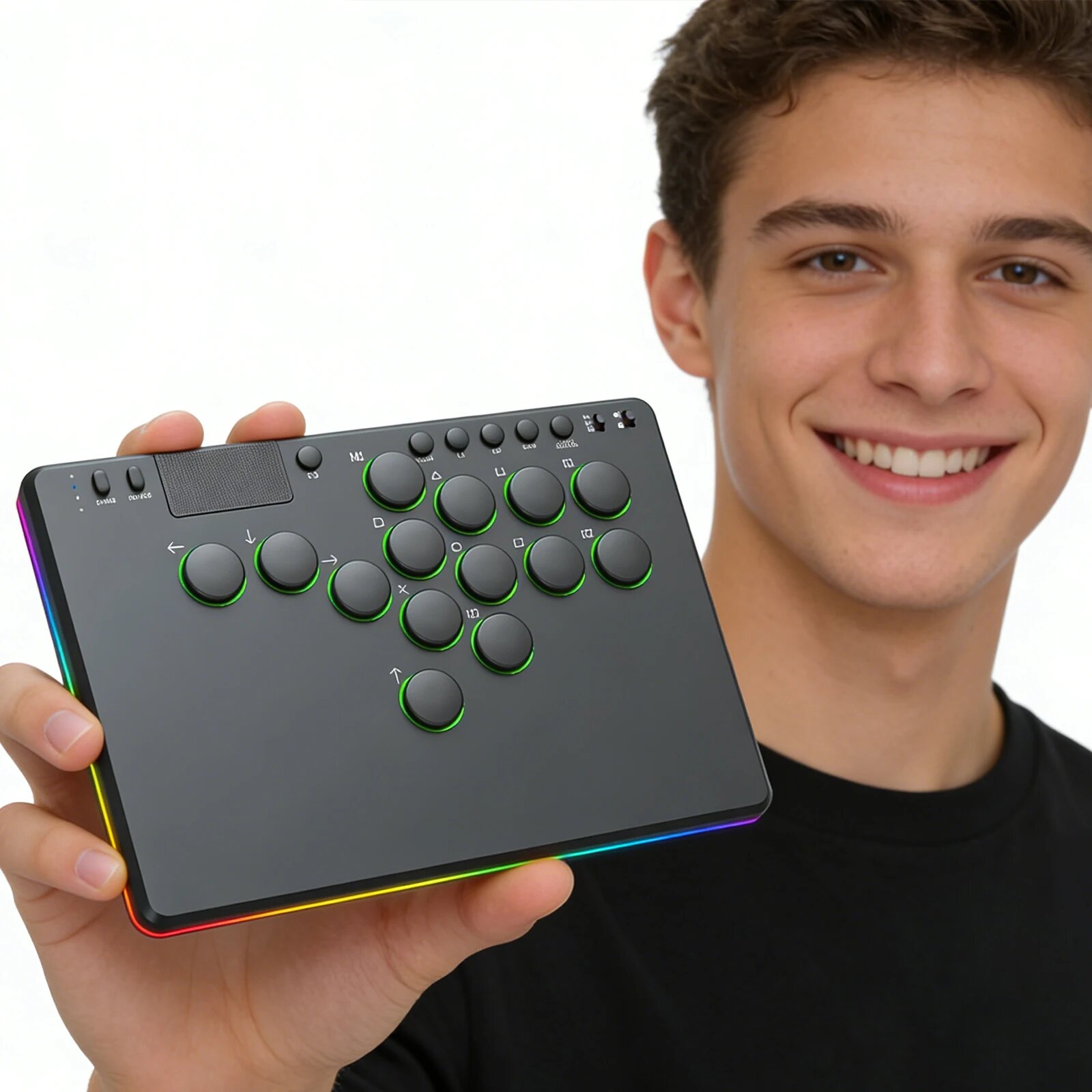 ALLOET 14-кнопочный аркадный контроллер черный RGB