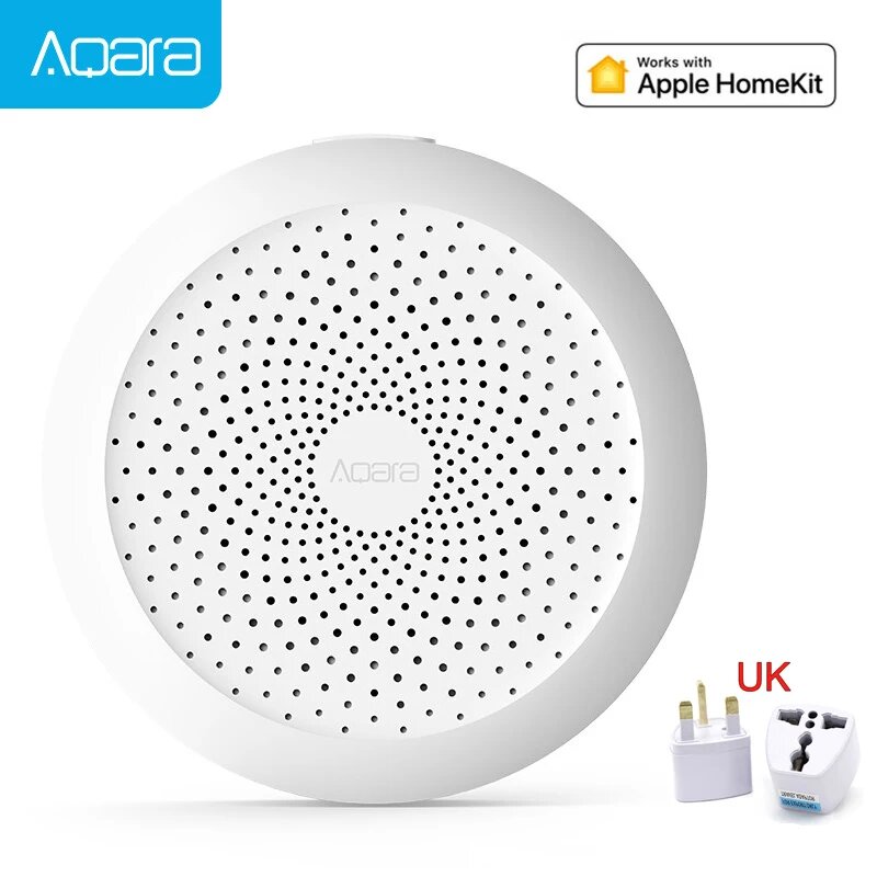 Новейший шлюз Aqara Smart Hub M1S Gateway беспроводной Zigbee 3.0 Wifi RGB светодиодный ночной свет дистанционного управления для приложения Xiaomi Mijia Homekit - добавлен разъем UK