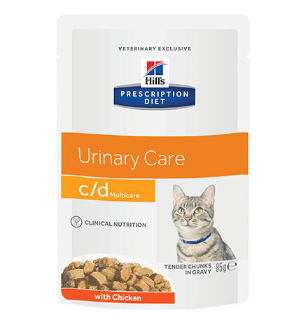 Hills Prescription Diet Feline c/d Multicare Urinary Care Chicken / Лечебные паучи Хиллс для кошек при МКБ с Курицей, 85г x 12шт