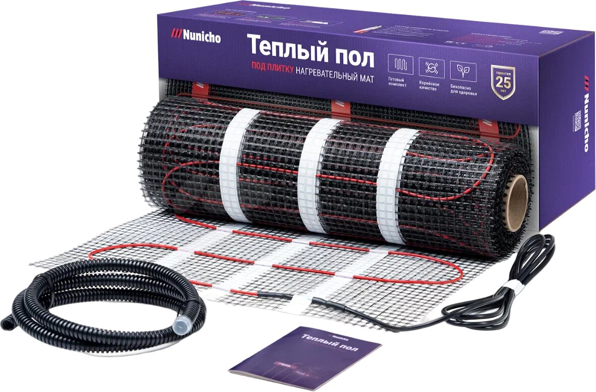 Мат нагревательный NUNICHO ETALON SHP 1500 Вт 10,0м2 удельная мощность 150 Вт/м2, площадь обогрева 10 м2