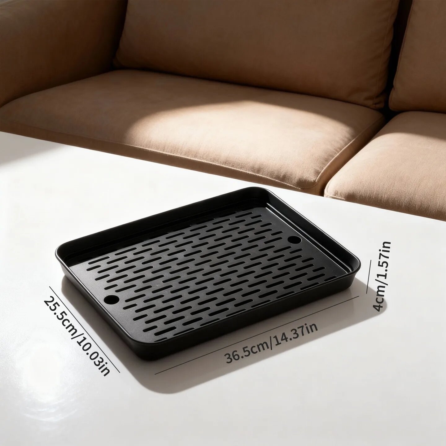 Черный поднос для чашек WORTHBUY, 36.5x25.5x4см