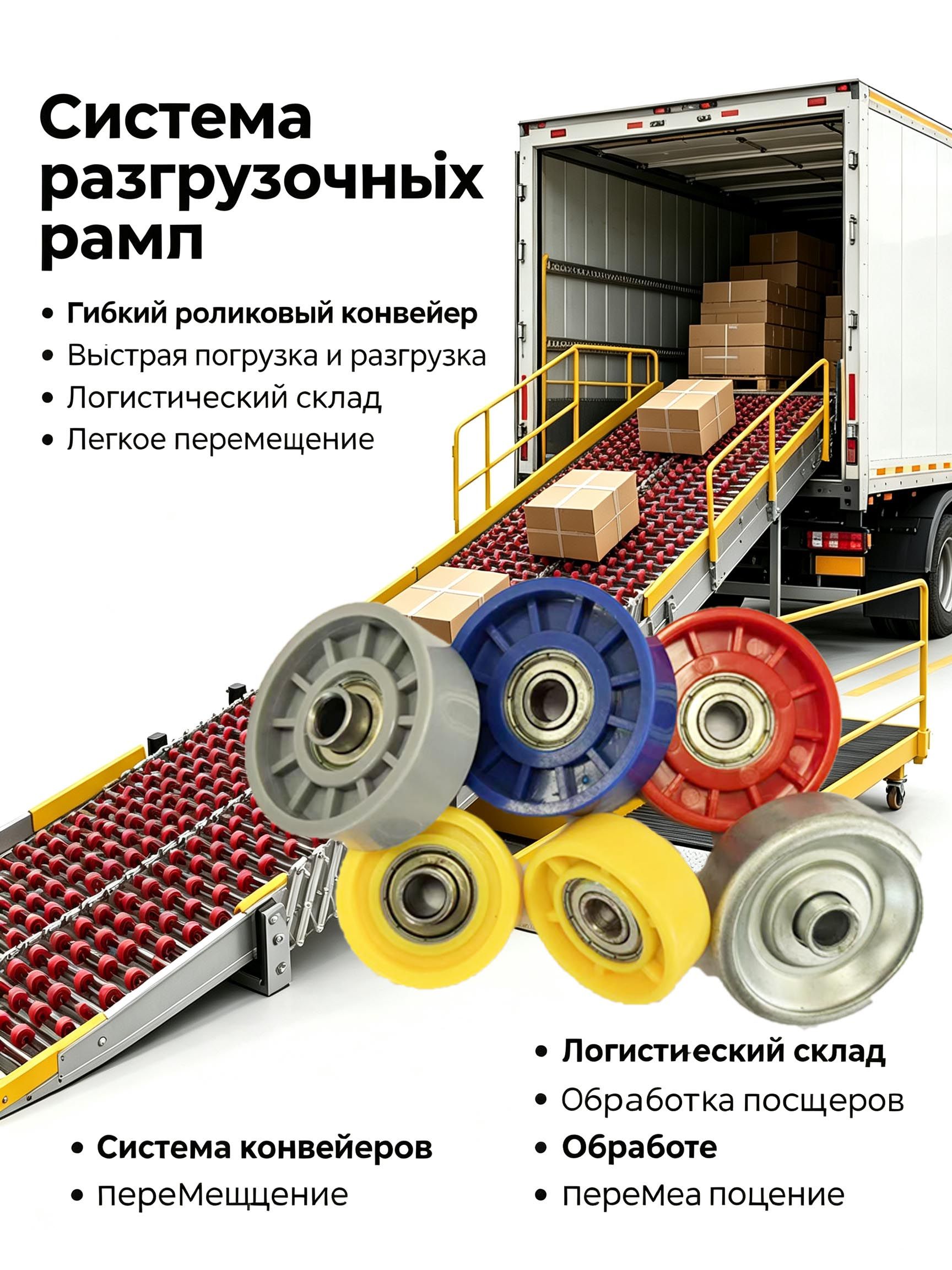 Нейлоновые подшипники для роликовых конвейеров, запасные части для разгрузочных пандусов на складе, 38 мм, 10 шт.