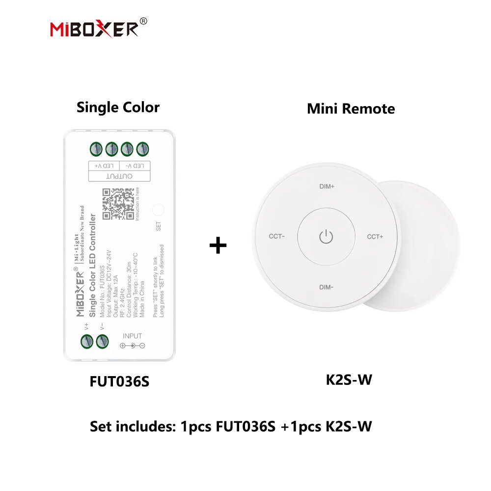 Беспроводной регулятор MiBoxer FUT036S+FUT087/K2/K2S для RGB лент