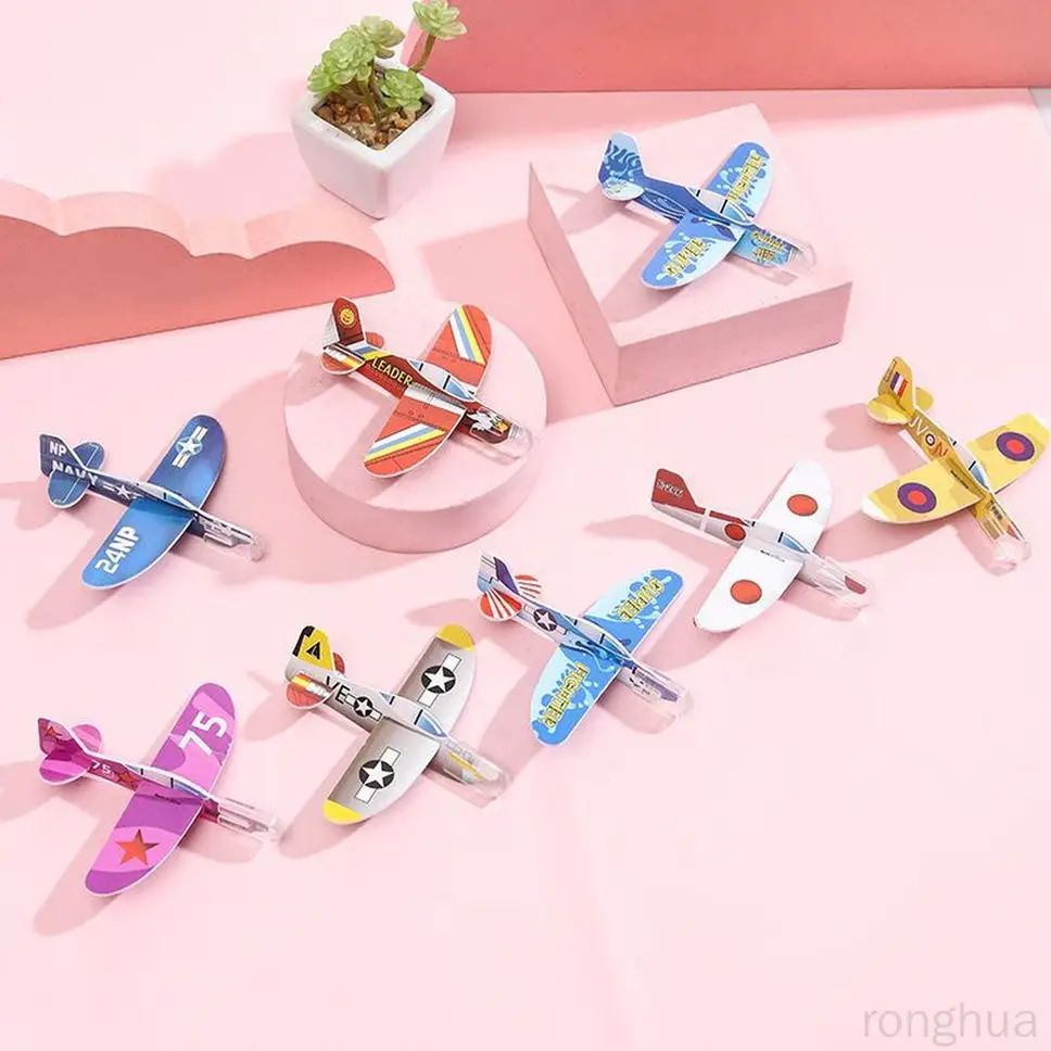 35pc Мини-пенные самолетики разноцветные детские игрушки, авиамодели, подарки для детского сада, для активного отдыха