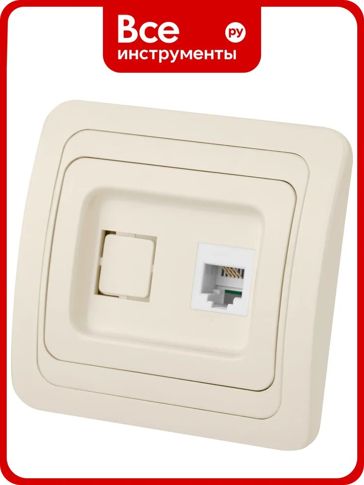 Розетка TФ (RJ-11) слоновая кость серия "Валдай" TDM ELECTRIC SQ1804-0112