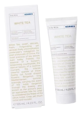Парфюмированное молочко для тела Korres White Tea 125 мл - Коррес Уайт Ти для мужчин и женщин с белым чаем