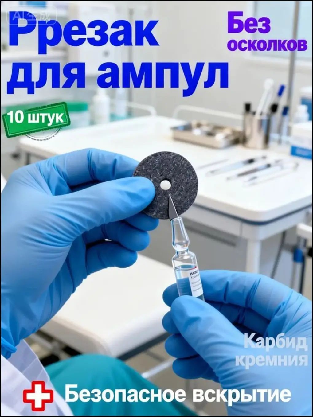 Резак для вскрытия ампул 10 шт, диск для подпиливания, пилка для ампул, медицинский инструмент для медсестер и домашней аптечки