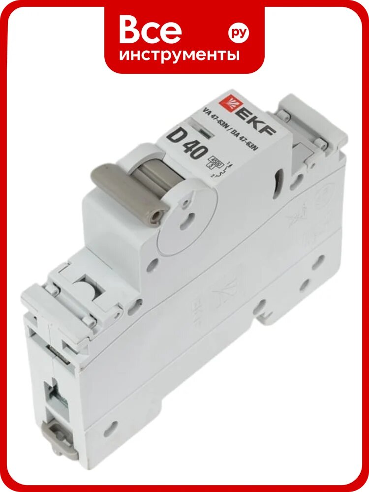 Автоматический выключатель EKF ВА 47-63N 1P 40А (D) 4,5 кА PROXIMA M634140D