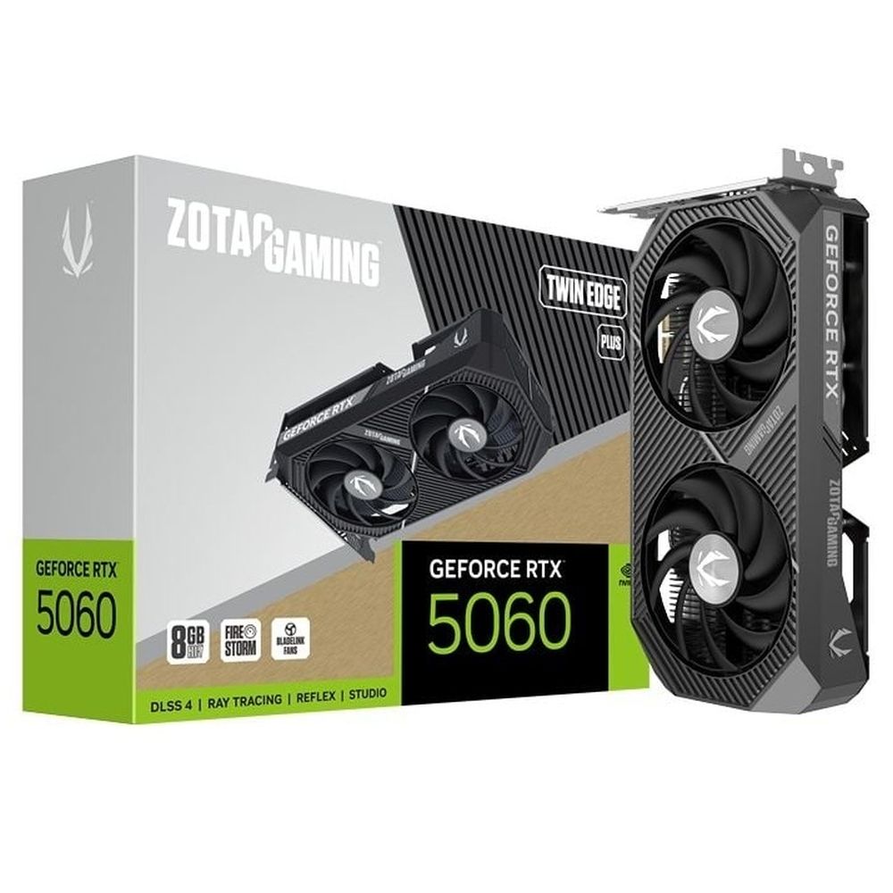 Видеокарта Zotac RTX 5060 TWIN EDGE PLUS 8GB GDDR7 128bit 3xDP HDMI 2FAN MEDIUM PACK