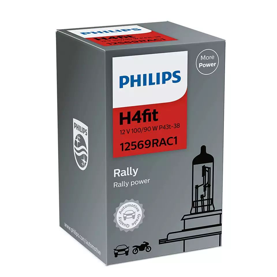 Philips Лампа автомобильная H4, 1 шт. арт. 12569RAC1