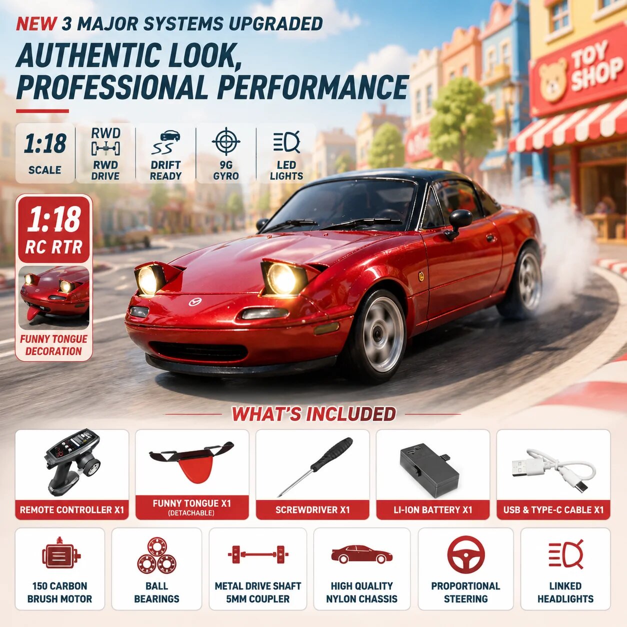 Радиоуправляемая Mazda MX-5 Miata 1:18 Red MX5