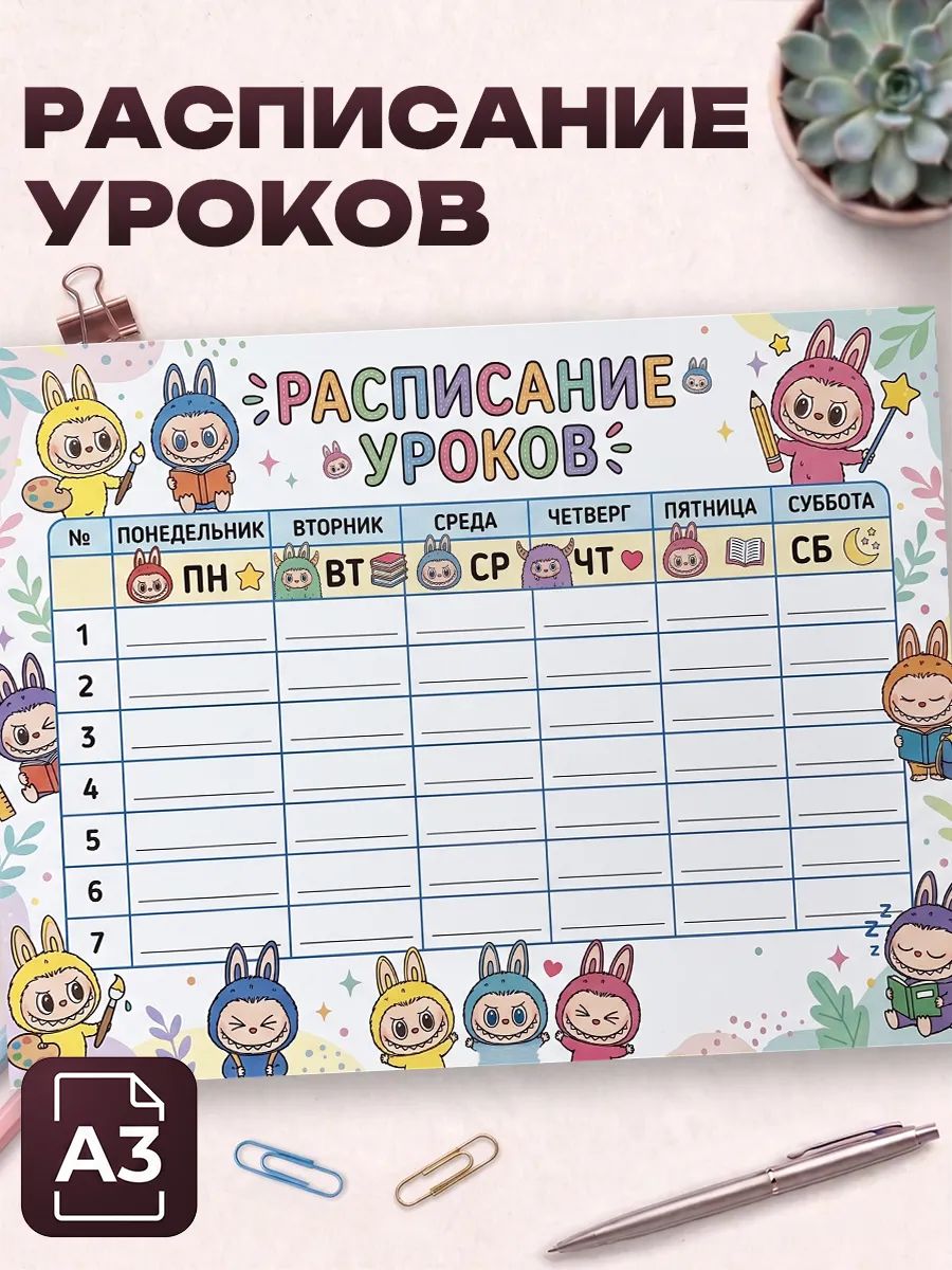 Расписание уроков лабубу