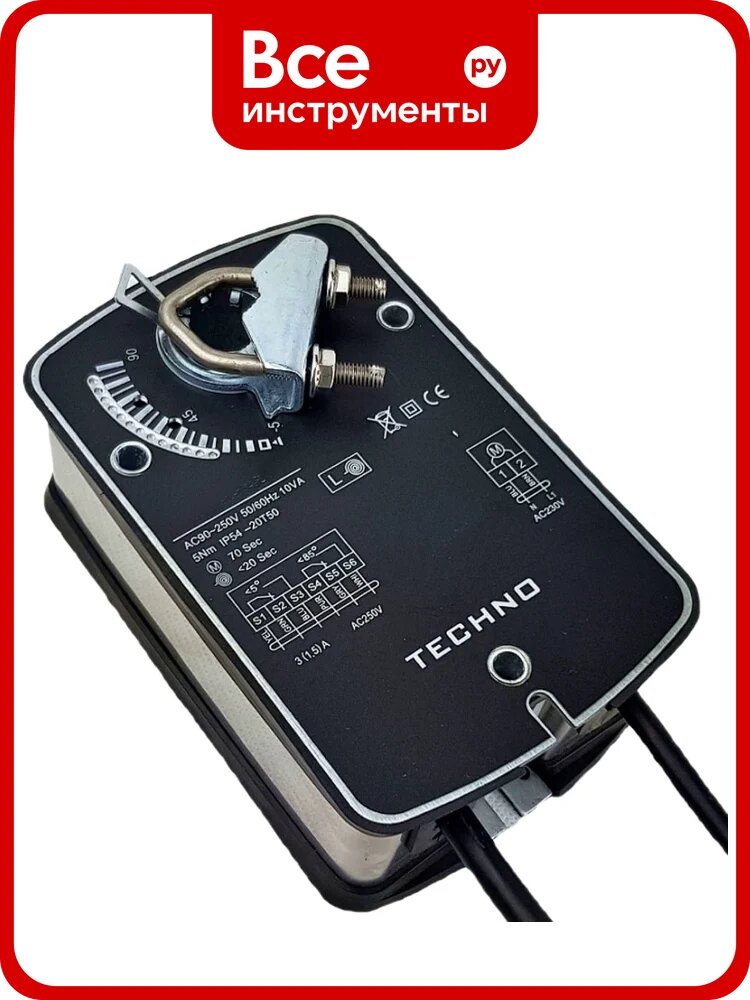 Электропривод воздушной заслонки с пружиной SC-05AF/24V 2.5Nm, 0-10V, 1SPDT, 24AC/DC TECHNO 220515
