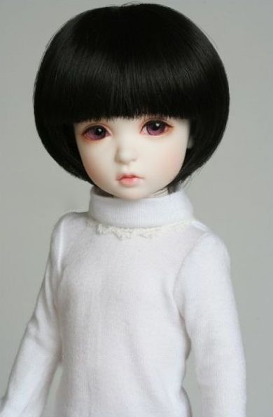 Парик для БЖД кукол Iplehouse Wig IHW SS028 (каре, чёрный, размер 15-18 см)