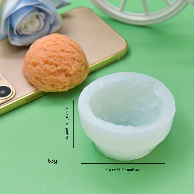 Форма для мороженого из силикона, полукруглая, для выпечки и украшения тортов, 1 шт, белая