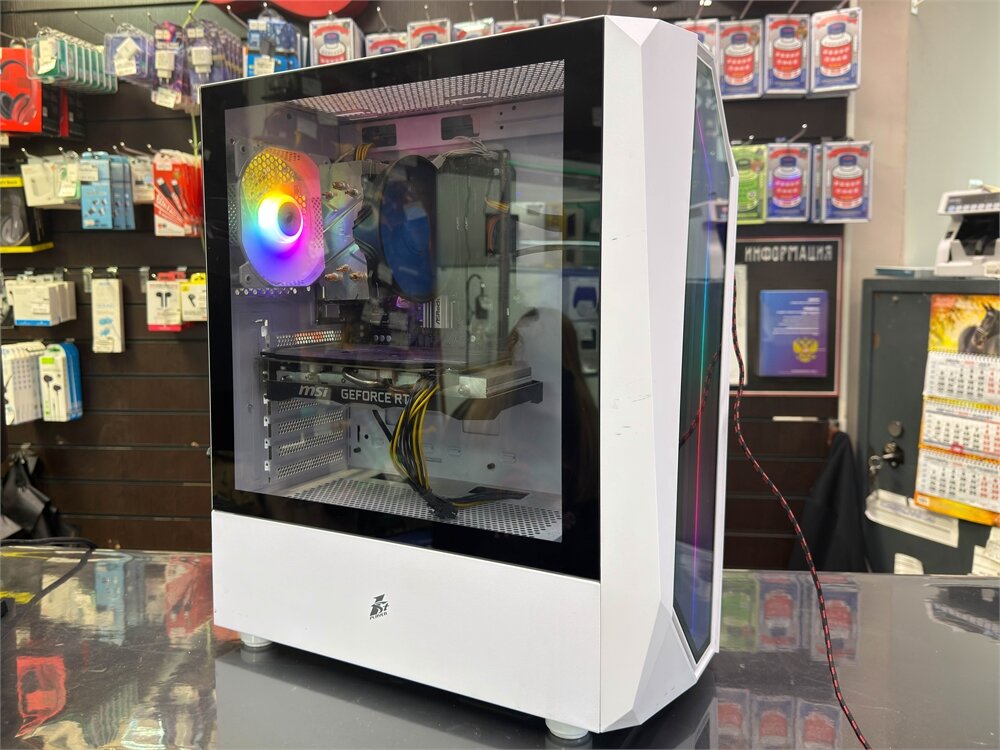 Игровой системный блок 1st Player, 600W, i5-10400F 2.90GHz, MSI RTX 2060 Super Ventus 8 ГБ, DDR4 16 ГБ, SSD 512 ГБ, белый