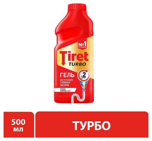 TIRET Turbo средство жидкое для канализационных труб 500мл