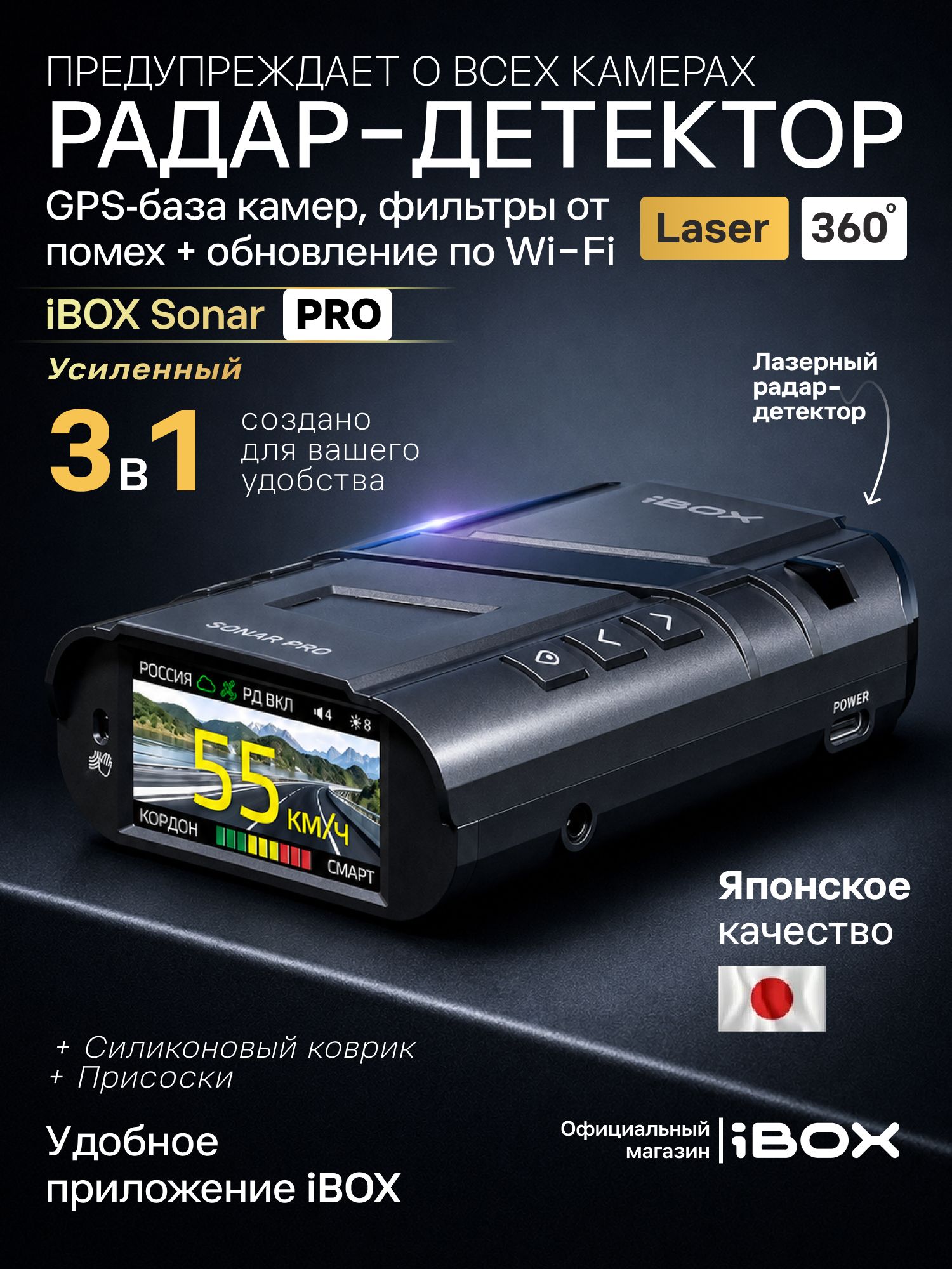 Антирадар для автомобиля iBOX Sonar PRO Радар-детектор