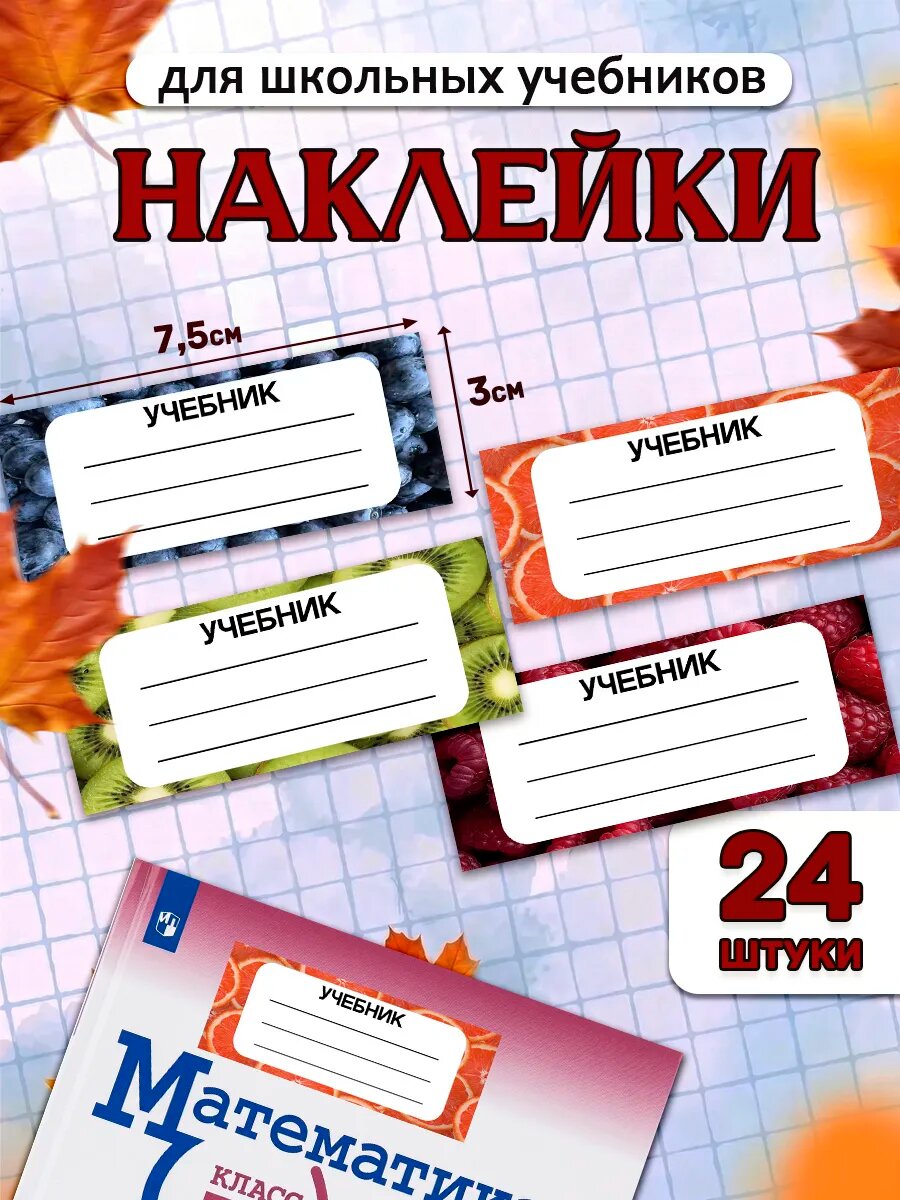 Наклейки на учебники для подписи и маркировки школьные