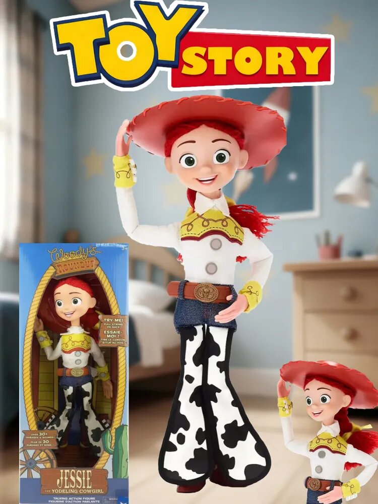 Кукла‑ковбойка Джесси Toy Story, подвижная фигурка с звуковыми эффектами, подарок для фанатов Истории игрушек