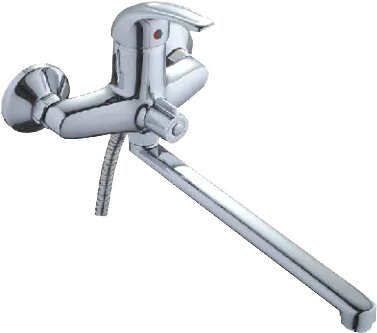 Смеситель для ванны с длинным изливом Ledeme H29-B L2229-B с душевым гарнитуром, поворотный, металлический, хром, глянцевый, смеситель для ванны с душем, рычажный, с настенным держателем
