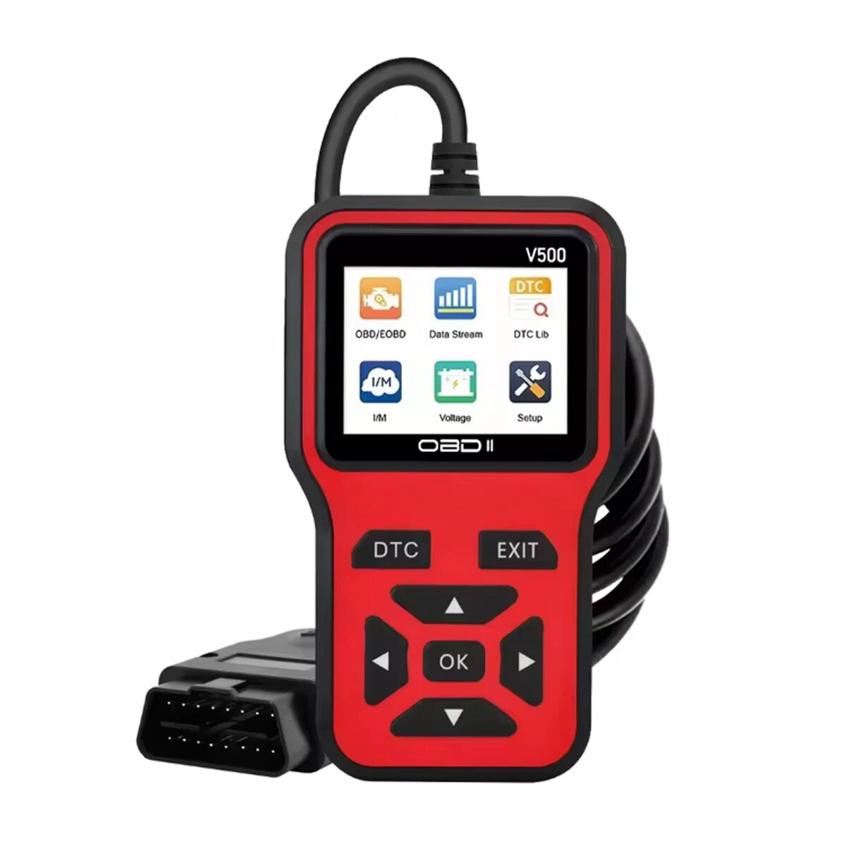 Сканер OBD2 V500 подходит для полной диагностики ECU/ABS/трансмиссии всех автомобилей V500 Red