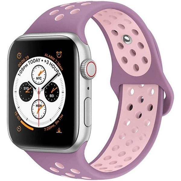 Ремешок для смарт-часов Krutoff для Apple Watch 42-45mm M/L purple/pink (03290)