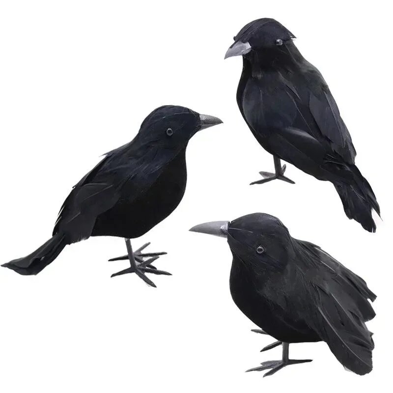 Статуэтки искусственных перьев вороны 3 шт 3pcs