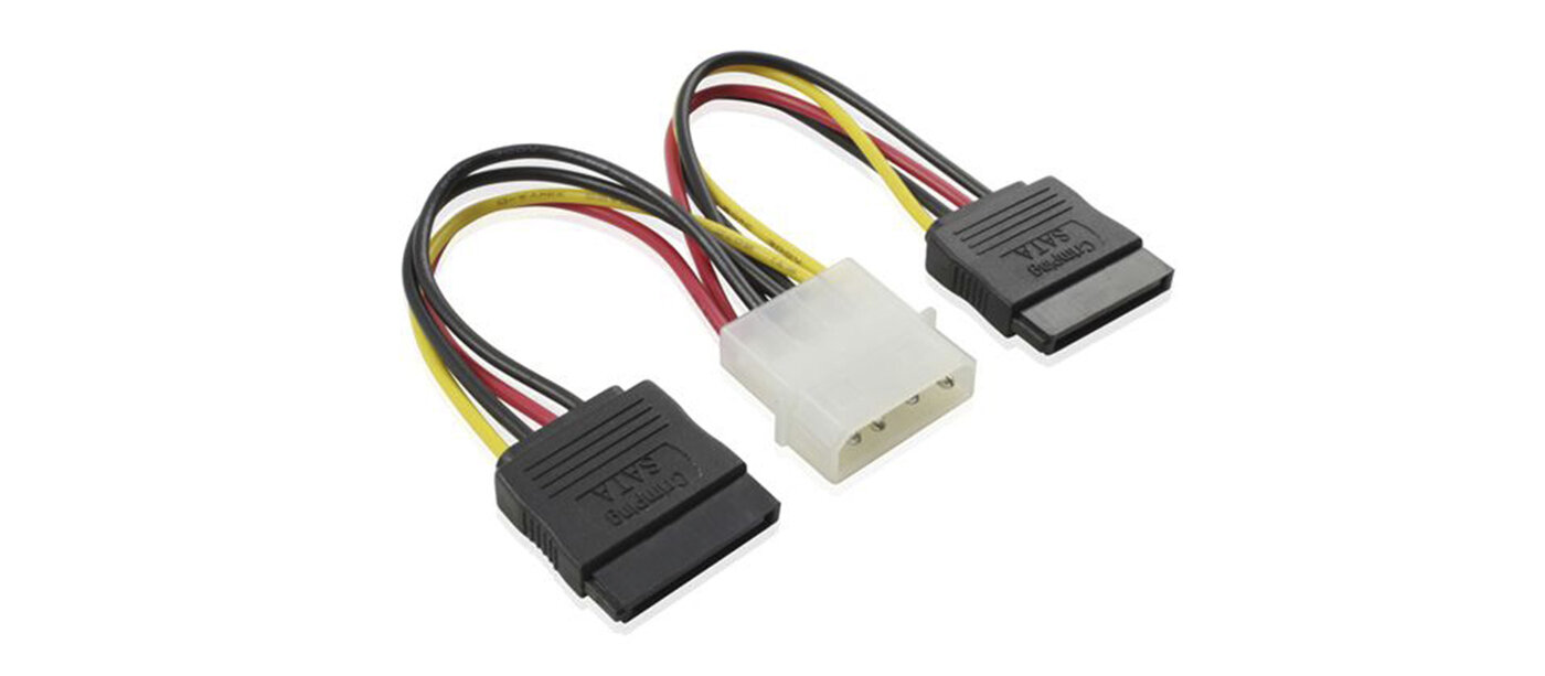 Кабель питания разветвитель 15см SATA MOLEX переходник питания Molex на 2 x SATA