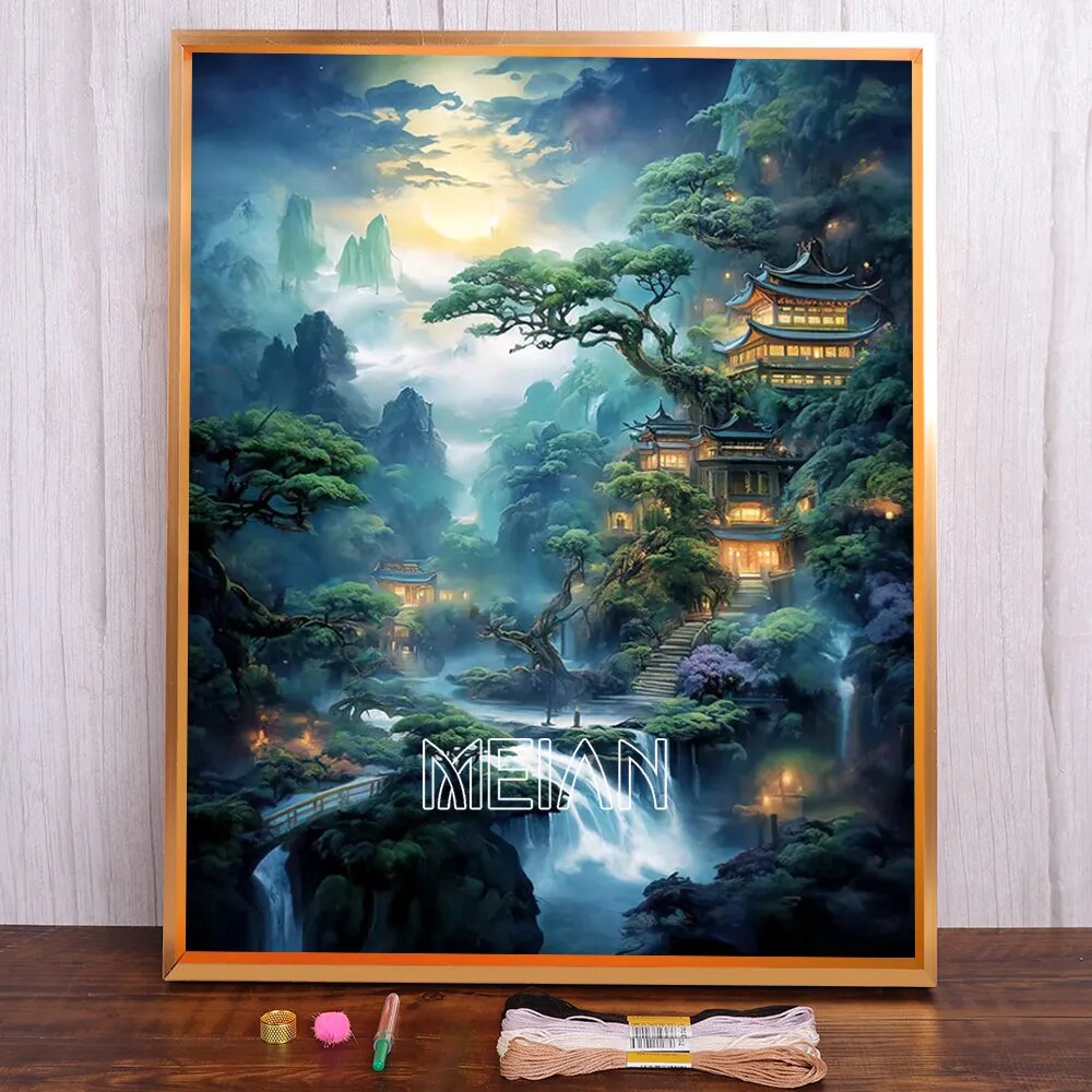 MEIAN Набор для вышивания,30x40CM,11CT,40 цветов