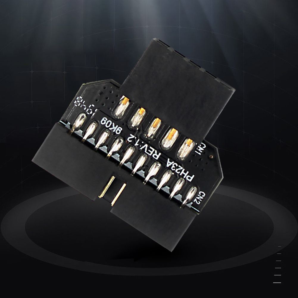 Переходник USB 3.0 20 pin на USB 2.0 9 pin, чёрный, 35 25 10 мм